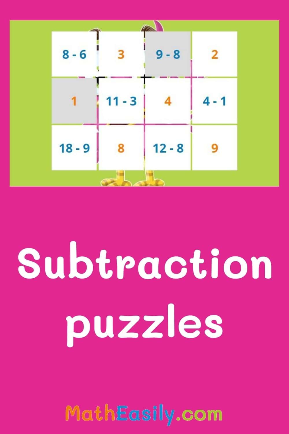 Math Subtraction Puzzles Up To 20