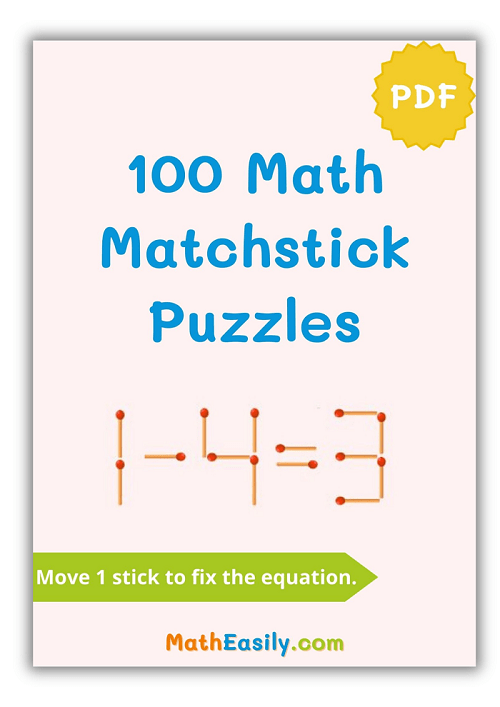 Math Matchstick Puzzles With Answers PDF Online