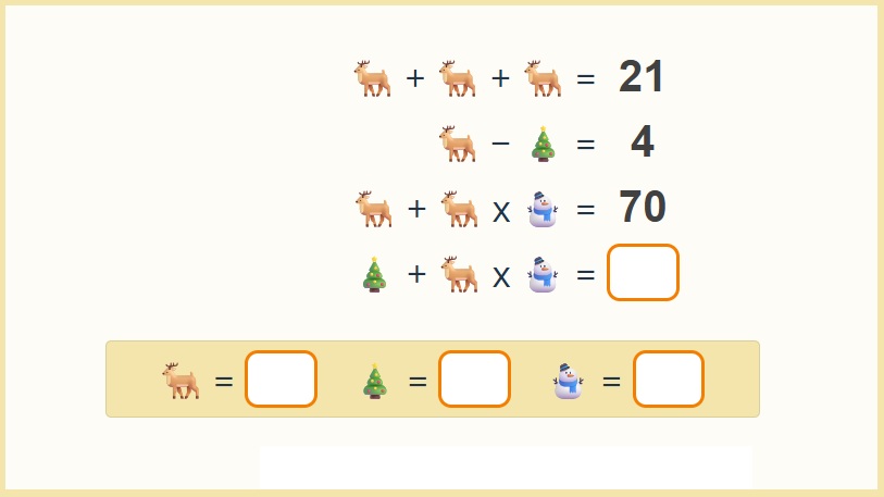 Christmas Math Puzzles Online PDF